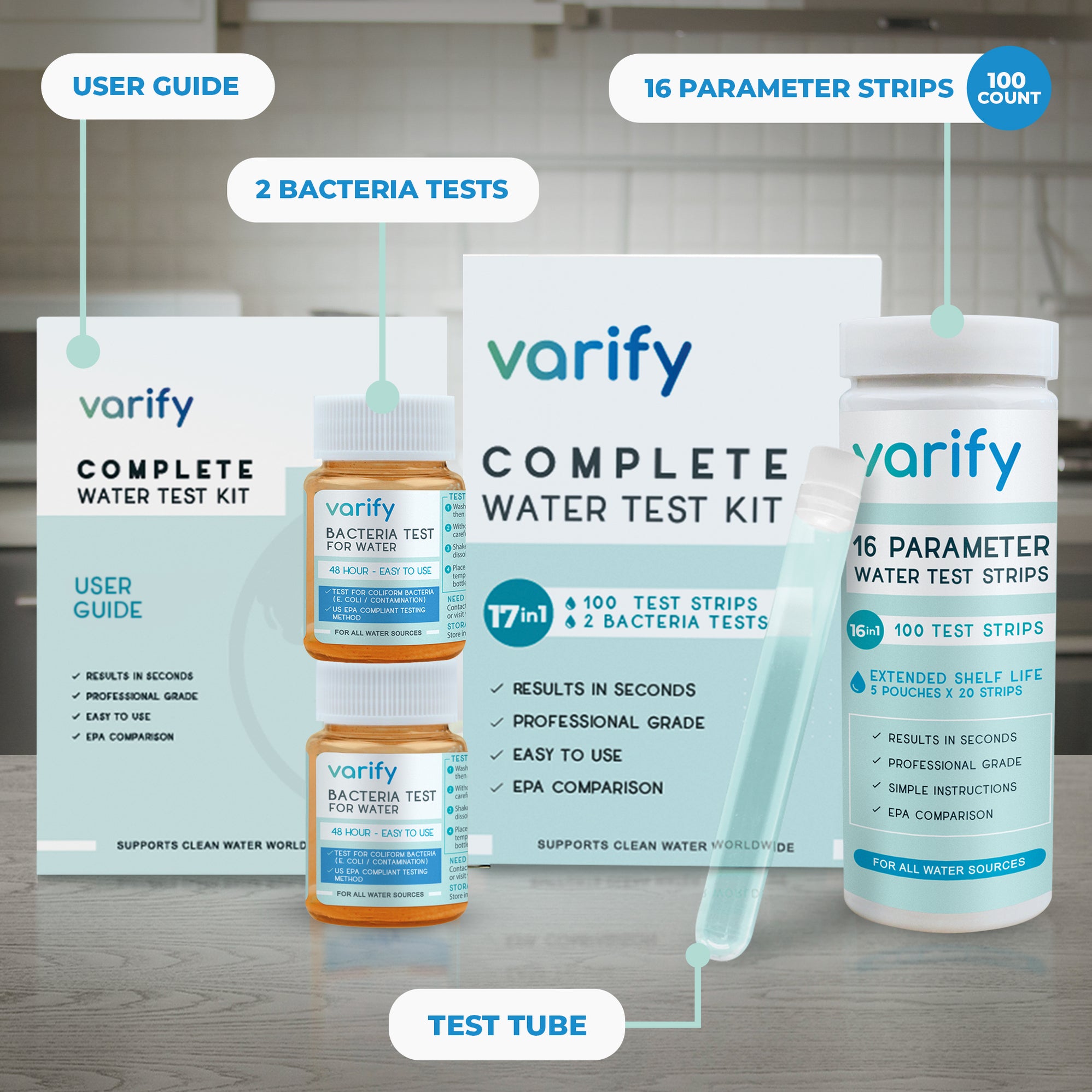 Varify Water Test Kit | Drinking Water Test for 17 Parameters